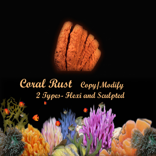 Second Life Marketplace - Sealife At Cherry Hills 1 Prim Plant Life- Coral Rust *CHB*